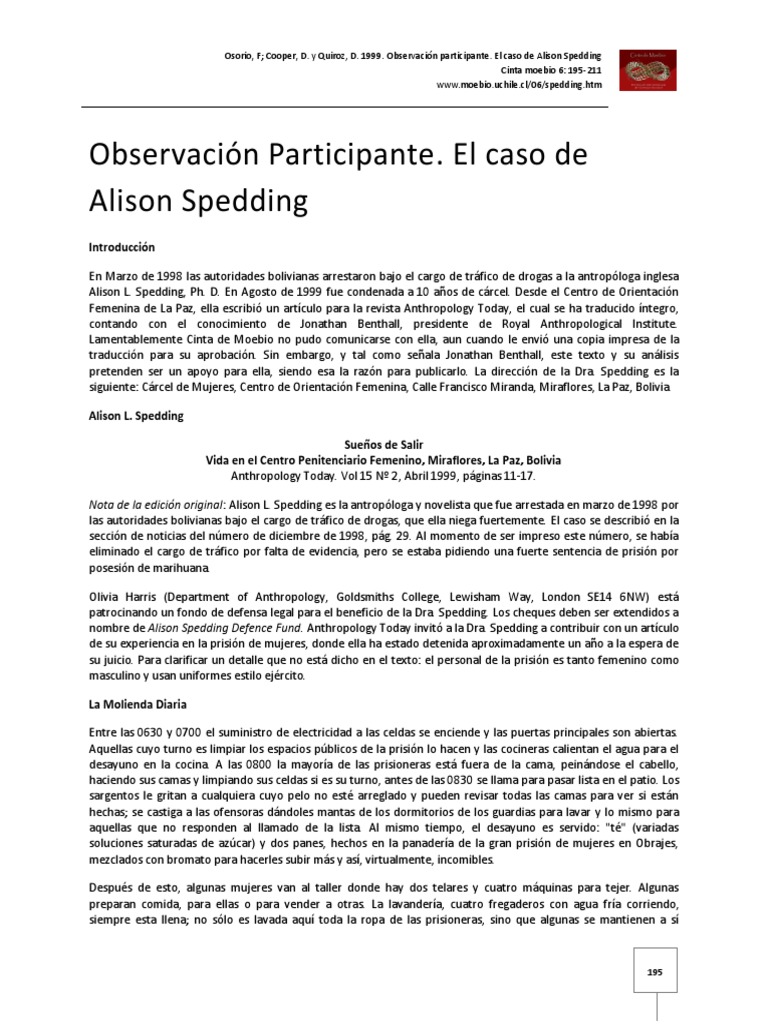 (1999) OSORIO, COOPER y QUIROZ - Observación Participante. El Caso de ...