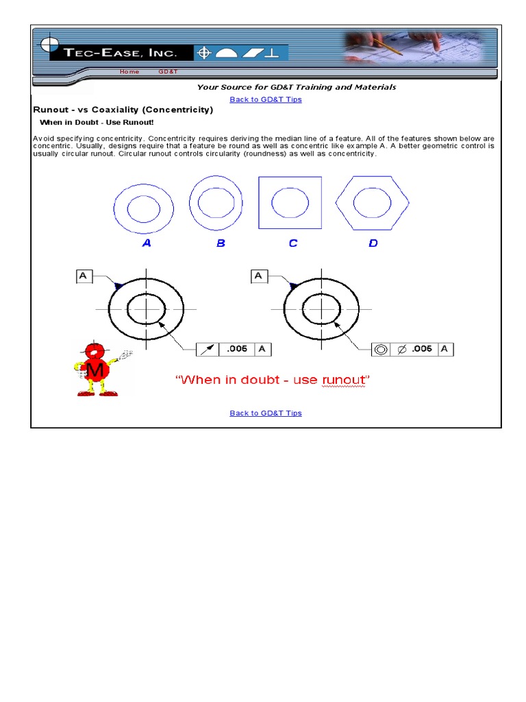 GD&T Tips - Runout - Vs Concentricity | PDF