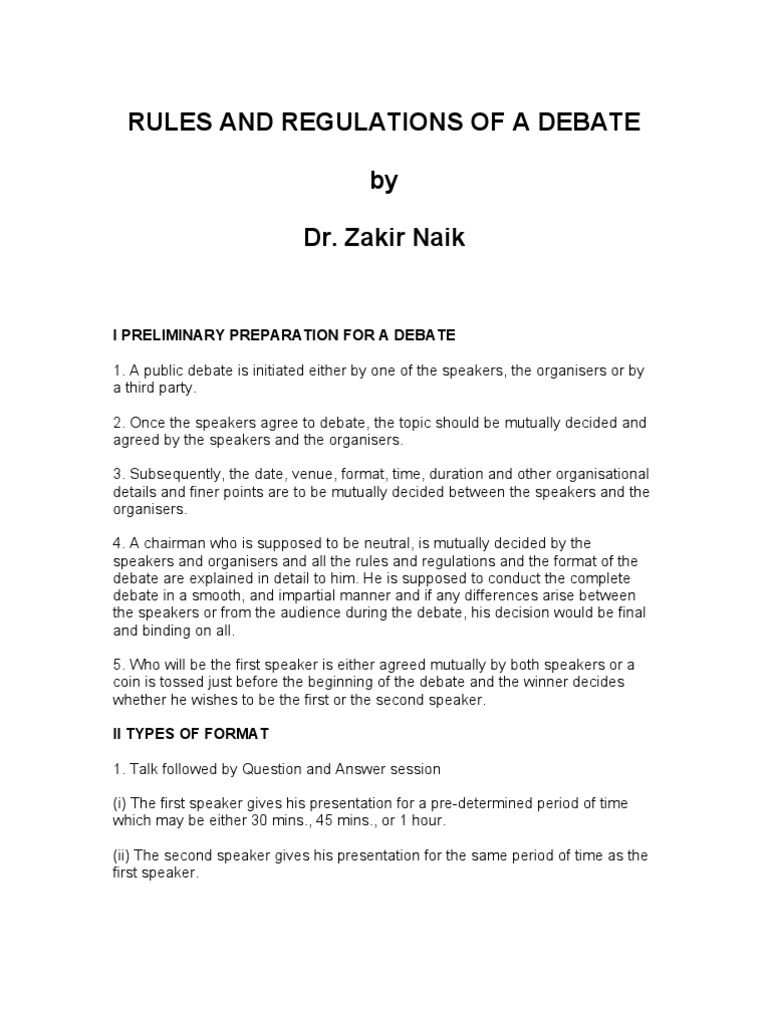 Rules of Debate | PDF