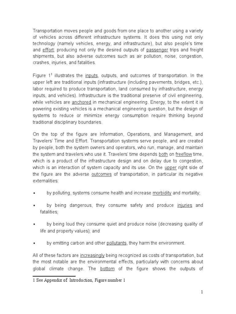 Transportation Moves People and Goods From One Place To Another Using A ...