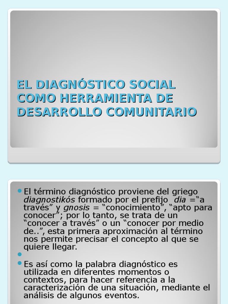 DIAGNOSTICO SOCIAL ....2013 (3).ppt | Conocimiento | Trabajo Social