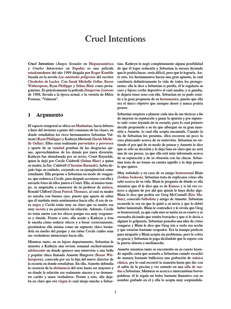 Cruel Intentions | PDF | Cortejo