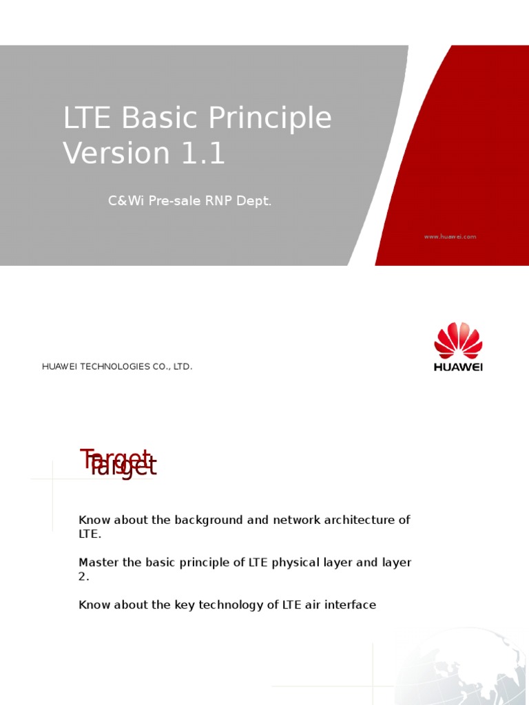 LTE Basic Principle: C&Wi 售前网络规划部 C&Wi Pre-sale RNP Dept | PDF | Mimo | Modulation