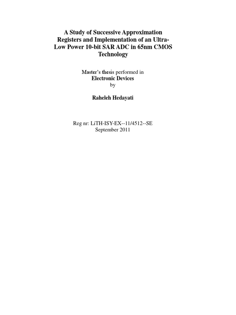 Successive Approximation ADC PDF | PDF | Analog To Digital Converter ...