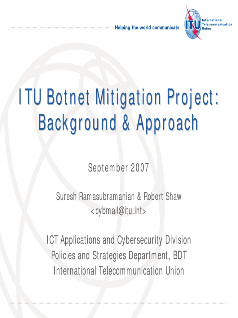 Itu Botnet Mitigation Toolkit Pdf Computer Security Security