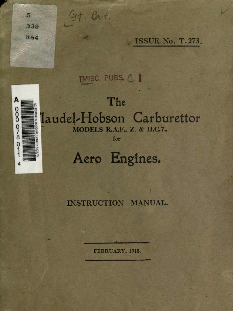 Claudel Hobson Carburettor | Download Free PDF | Carburetor | Throttle