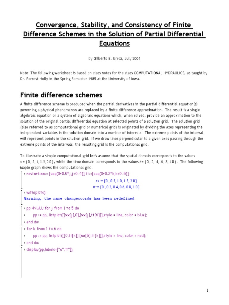 Stability Numerical Schemes | PDF | Finite Difference | Numerical Analysis
