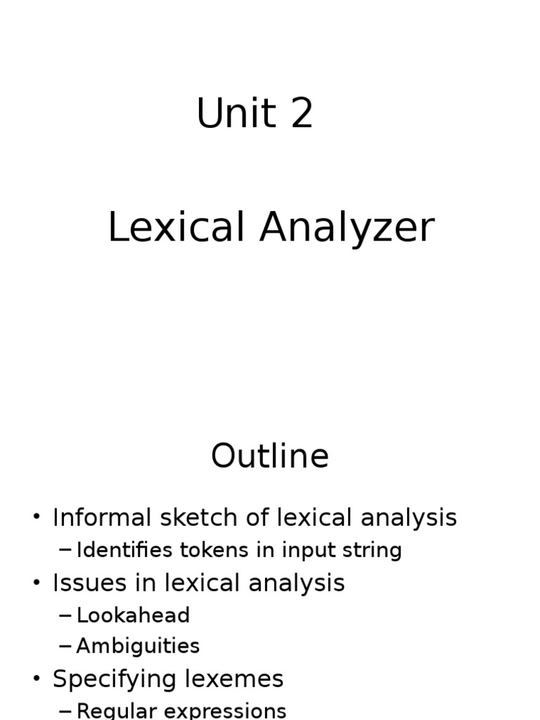 Lexical Analyzer | Parsing | Notation