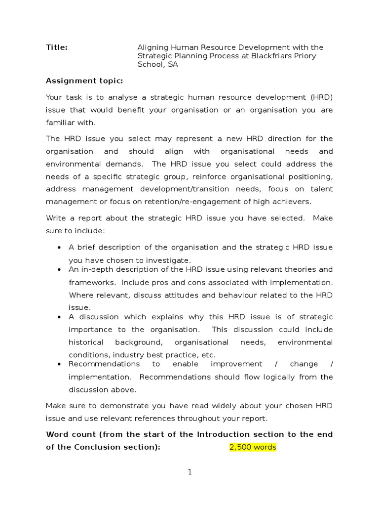 Strategic HR Development at Blackfriars | PDF | Strategic Management ...