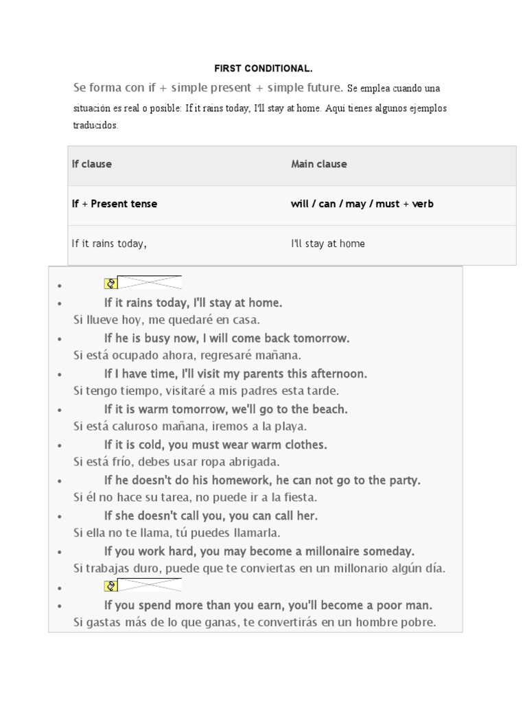First Conditional | PDF | Gramática | Tipología Lingüística