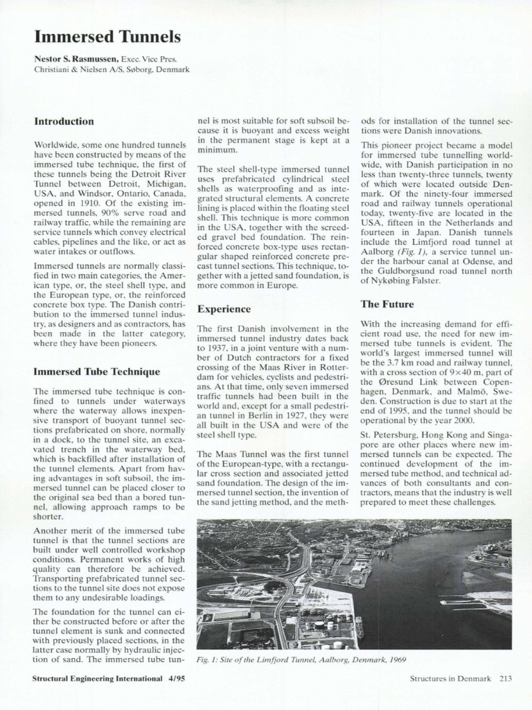 Immersed Tunnels: in The Permanent Stage Is Kept at A | PDF | Tunnel ...