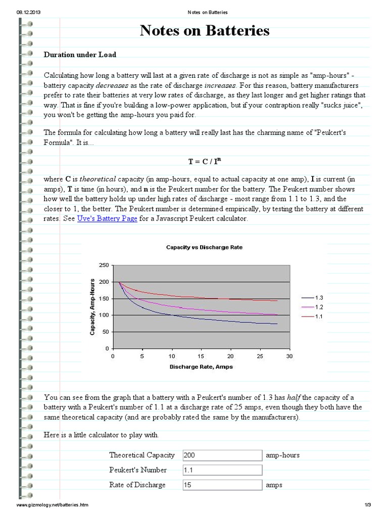 Example Batteries Calculator | PDF | Battery (Electricity) | Series And ...