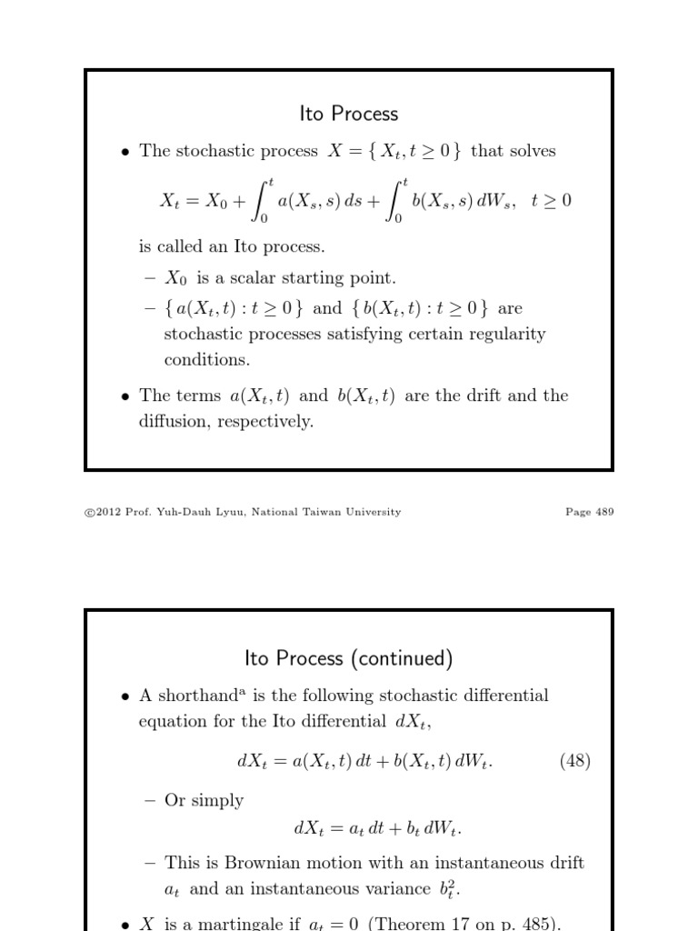 Ito Process | PDF | Greeks (Finance) | Black–Scholes Model