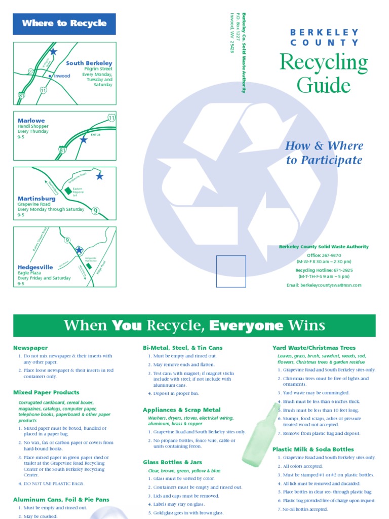 Berkeley County (WV) Recycling Brochure | PDF | Recycling | Building ...