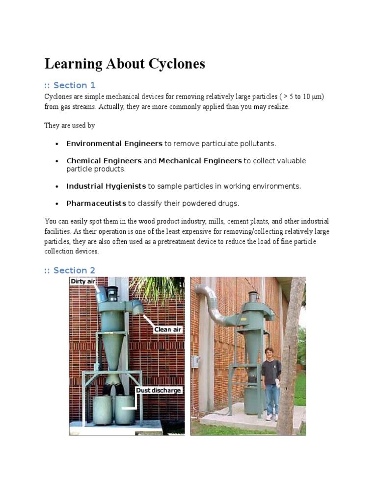 Learning About Cyclones | PDF | Particulates | Viscosity