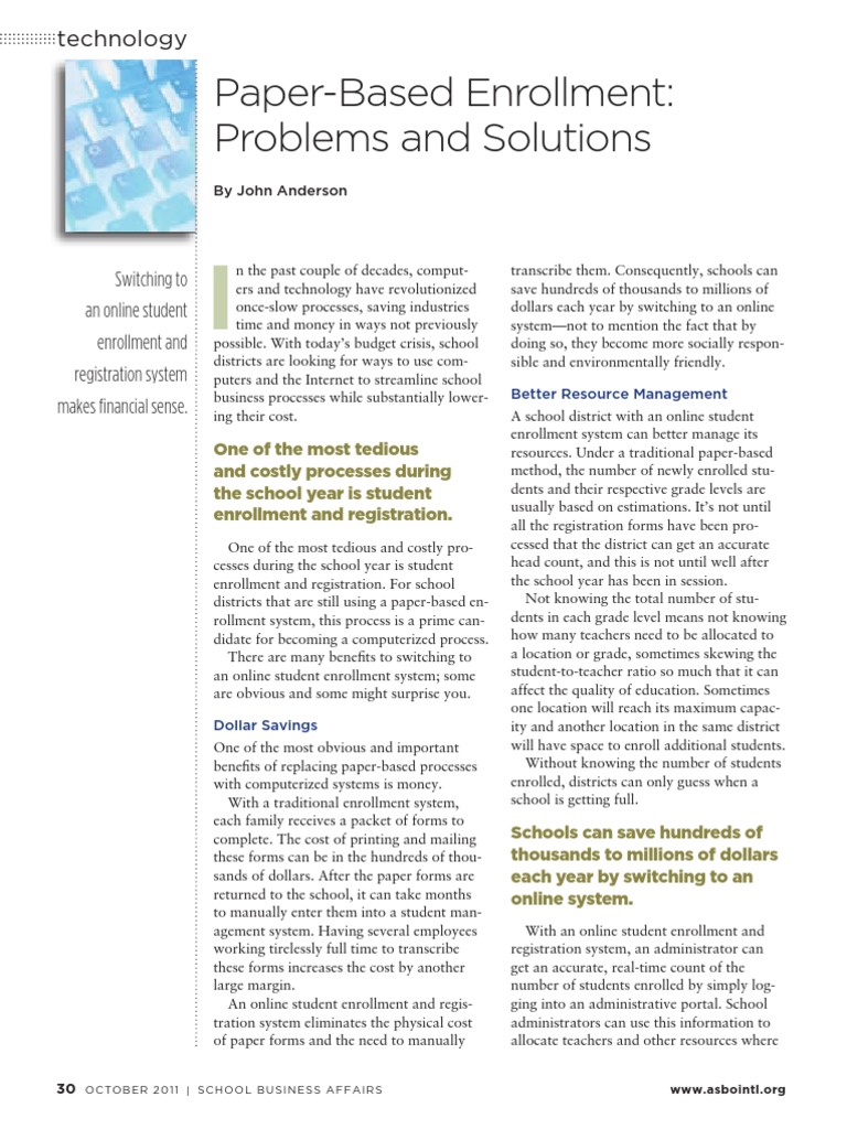 Paper Based Enrollment Problems and Solutions | PDF | Fee | Internet