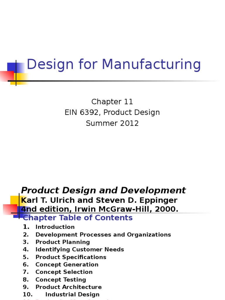 Design For Manufacturing | PDF | Screw | Production And Manufacturing