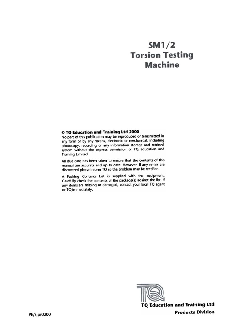 Torsion Testing Machine (A) | PDF