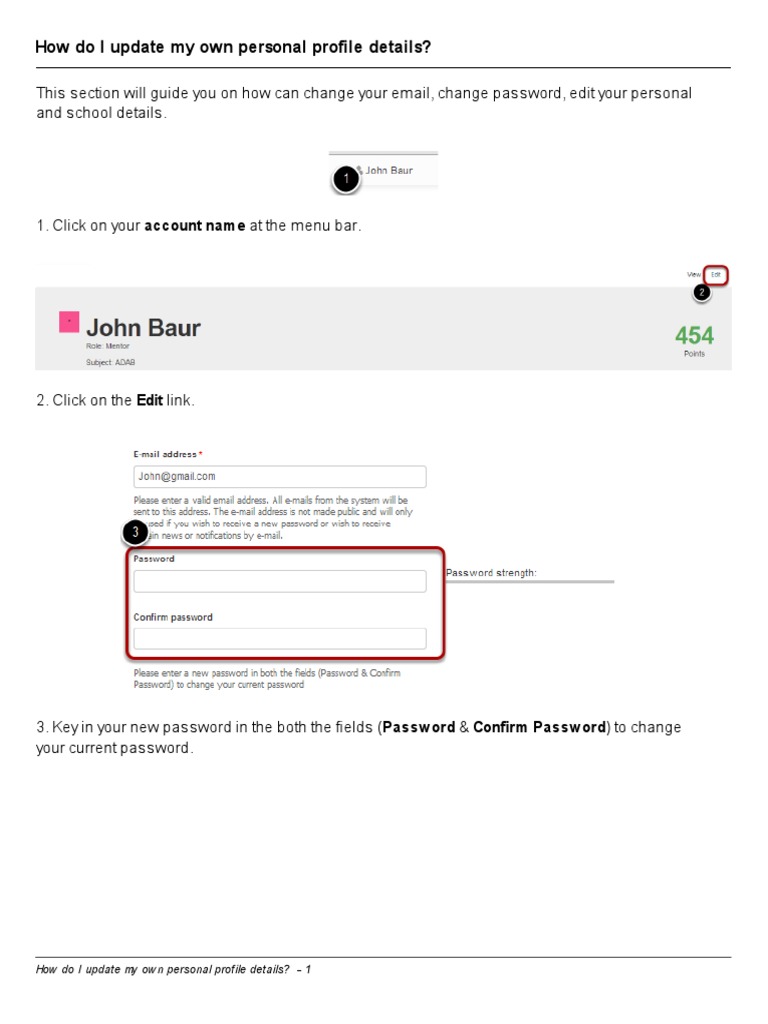 How Do I Update My Own Personal Profile Details | PDF | Career & Growth