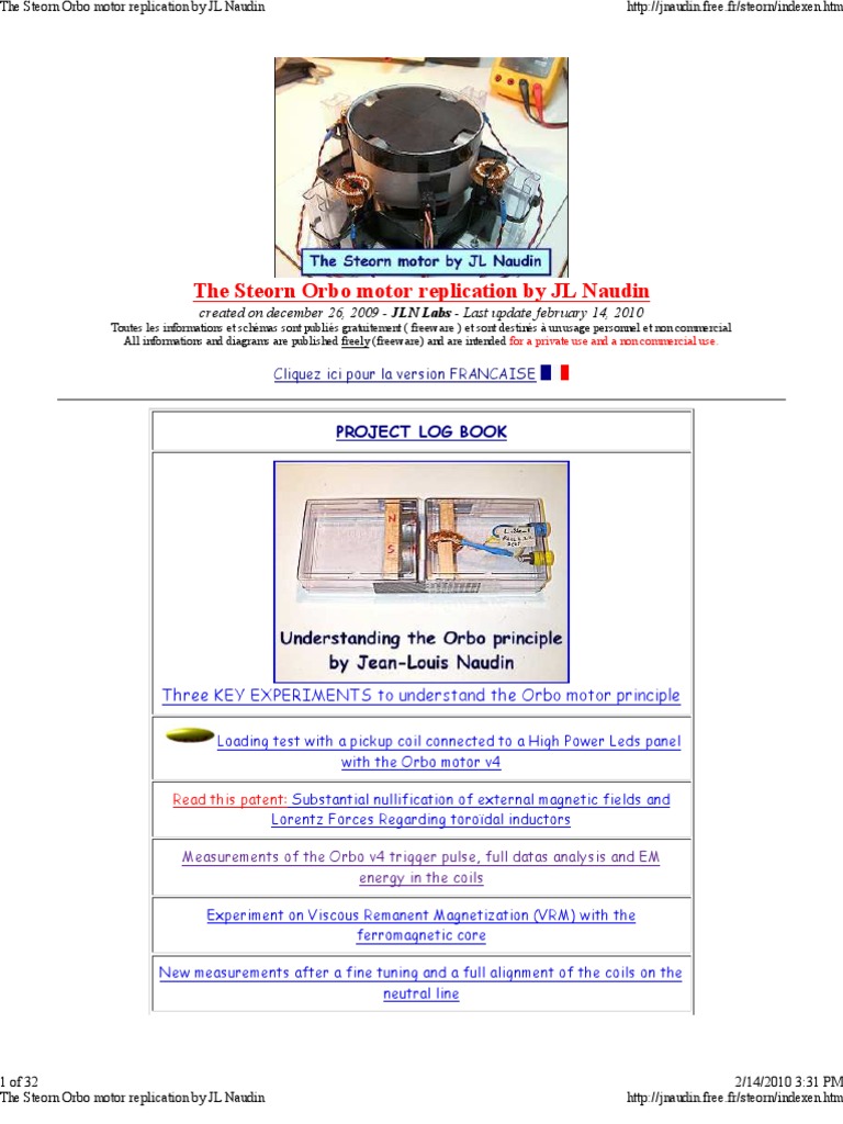 The Steorn Orbo Motor Replication | PDF | Inductor | Magnetic Field