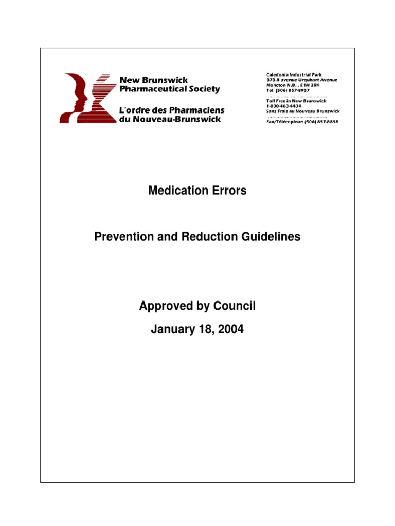 Medication Errors Prevention and Reduction Guidelines | PDF | Pharmacy ...