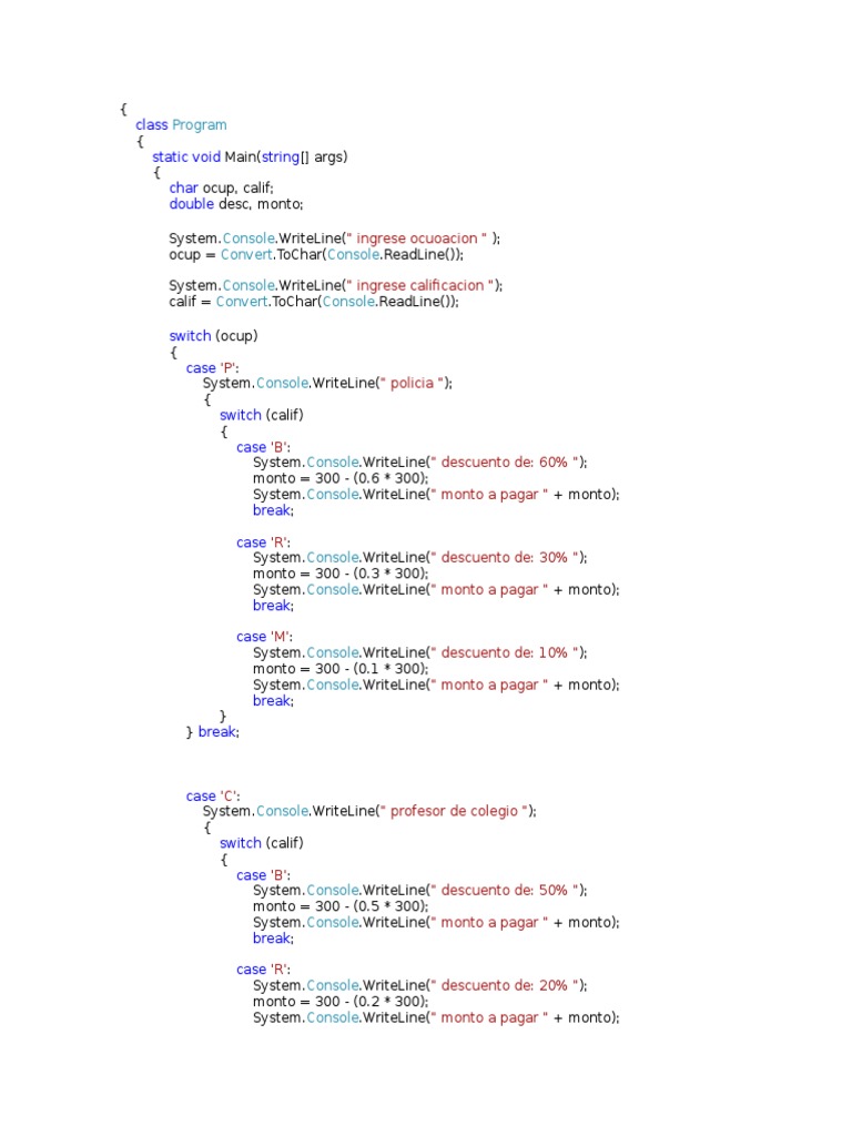 Class Static Void String Char Double: Program | PDF | Computers ...