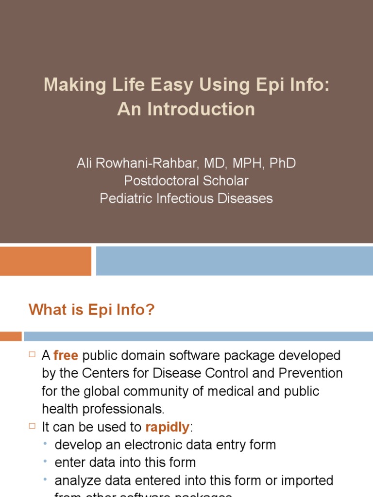 Epi Info: A Guide for Public Health Data | PDF | Geographic Information ...