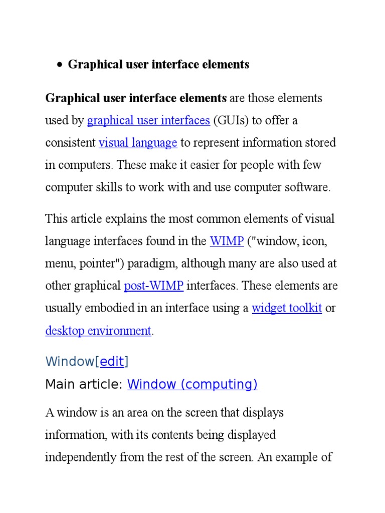 Graphical User Interface Elements Graphical User Interface Elements Are ...