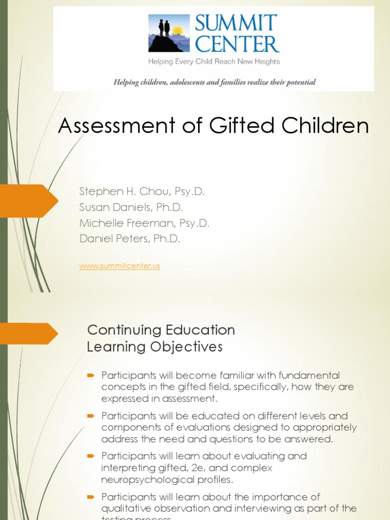Assessment of Gifted Children | PDF | Intellectual Giftedness ...