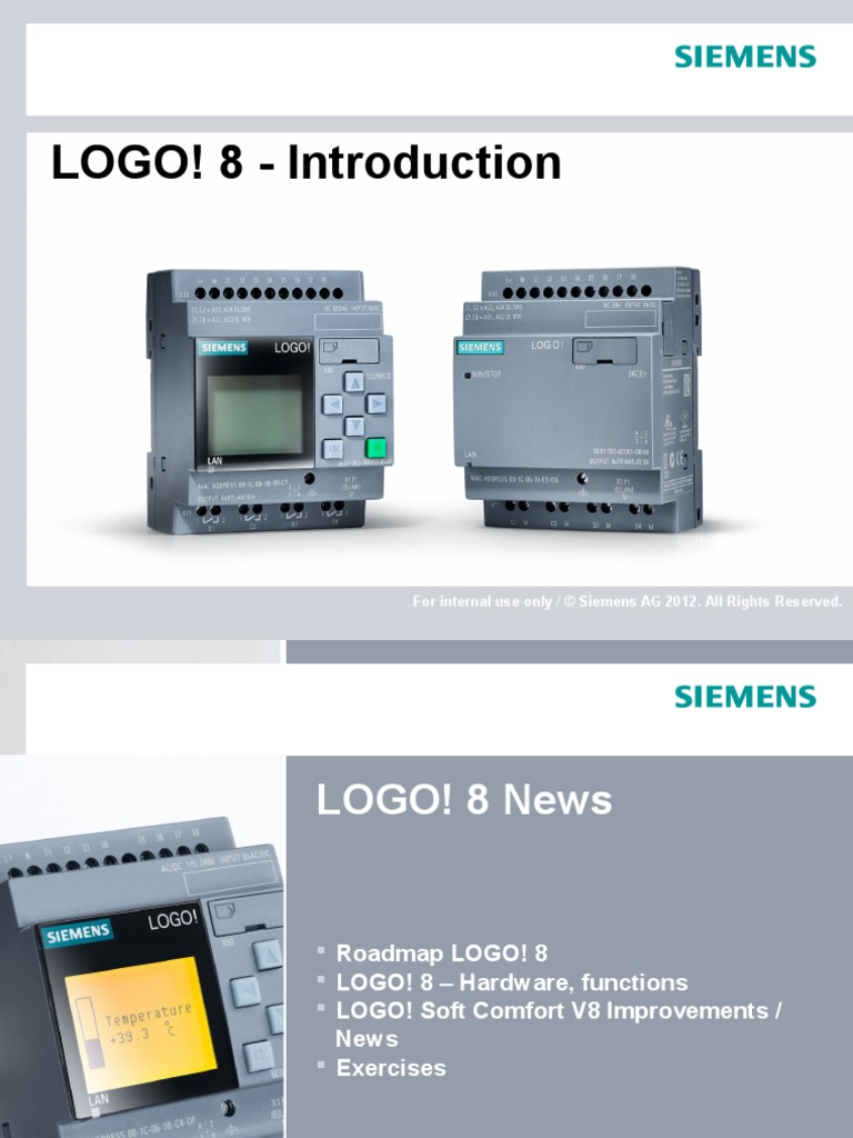 LOGO! 8 - Introduction: For Internal Use Only / © Siemens AG 2012. All ...