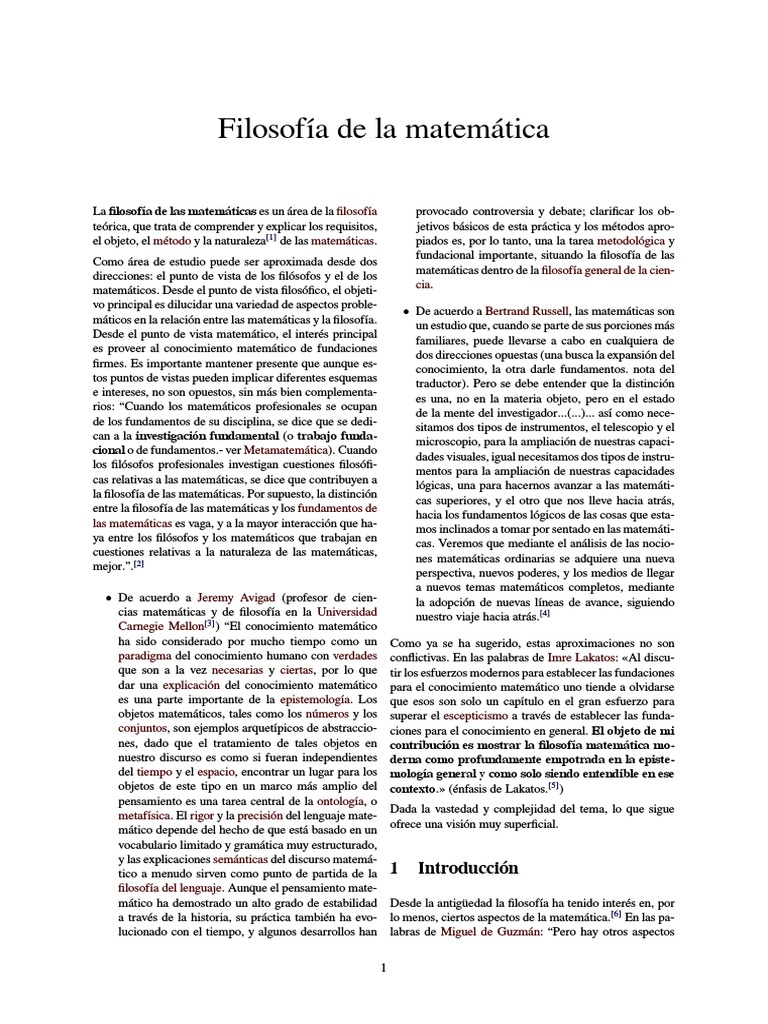 Filosofía de La Matemática | PDF | Axioma | Enseñanza de matemática