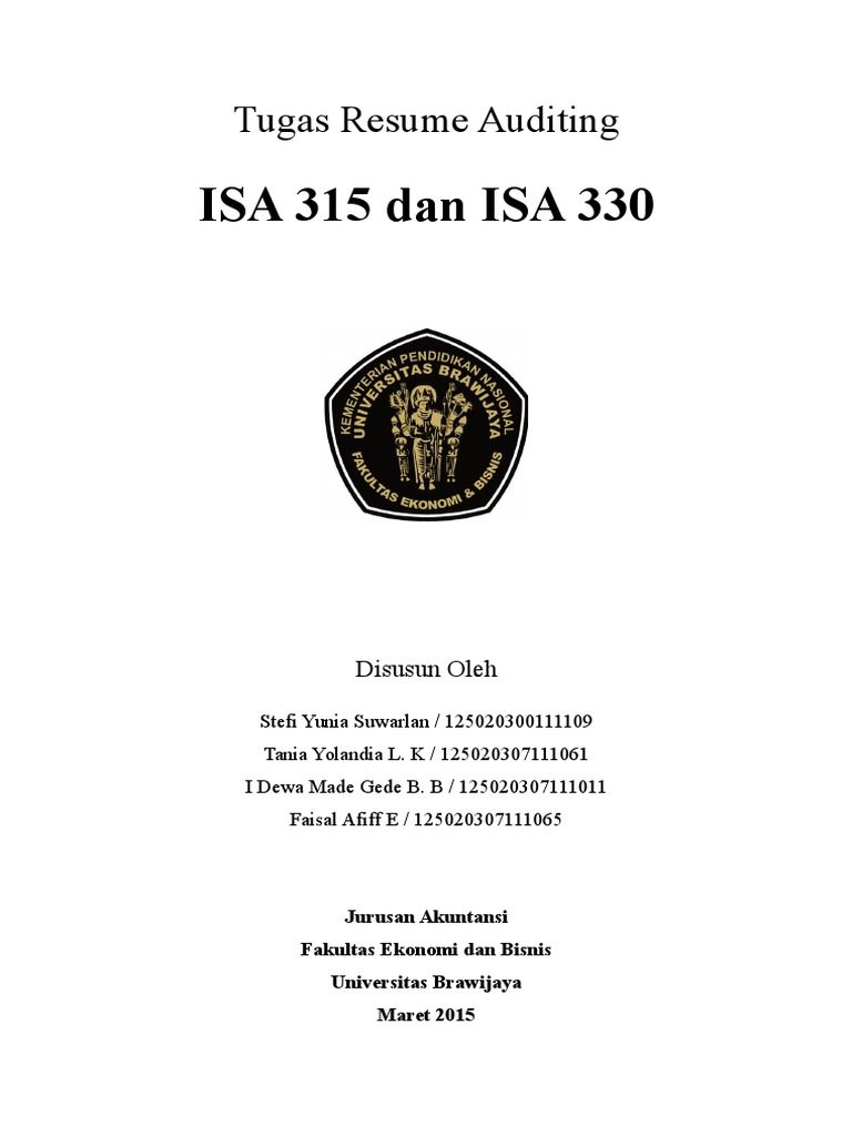 Resume Isa 315 330 | PDF