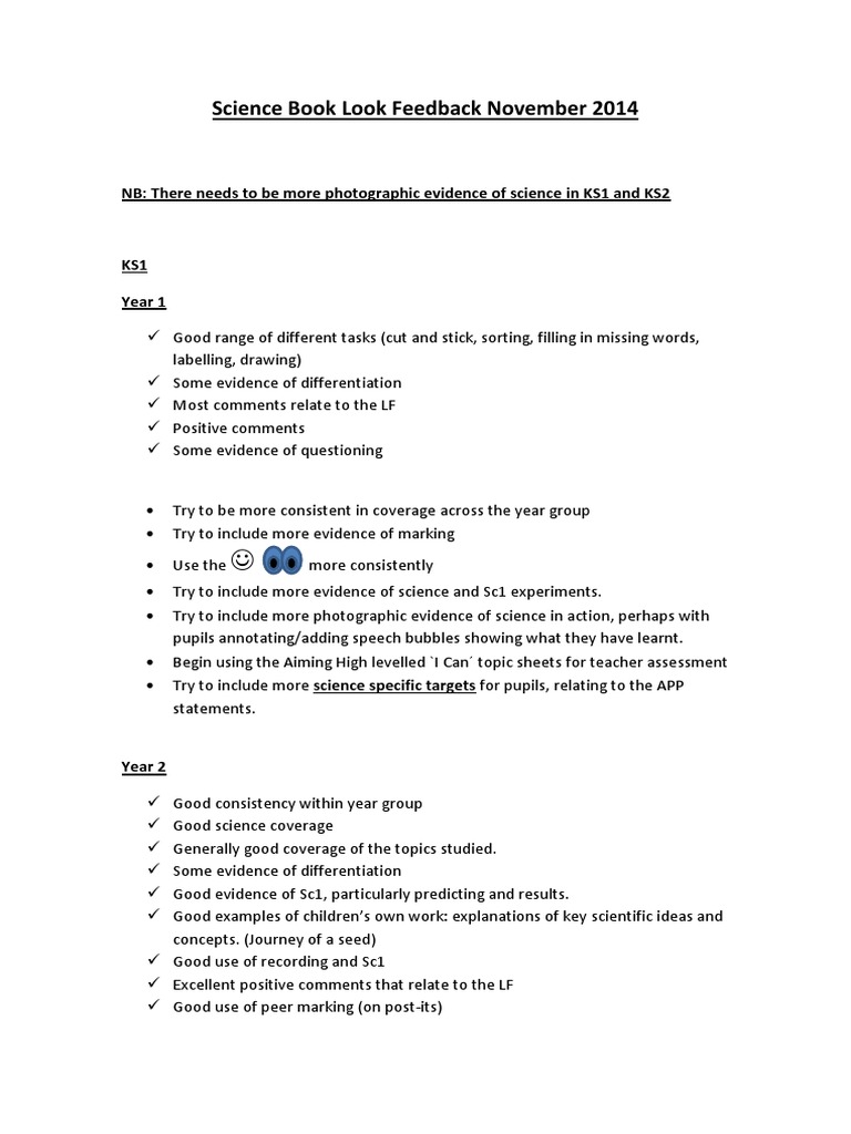 Science Book Feedback Nov 2014 | PDF | Educational Assessment ...