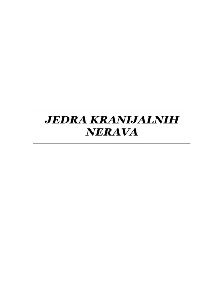 Jedra Kranijalnih Nerava | PDF