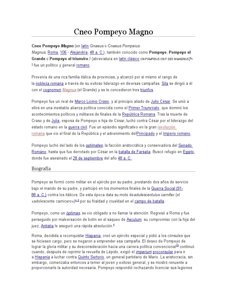 Cneo Pompeyo Magno | PDF | Pompeyo | Calígula