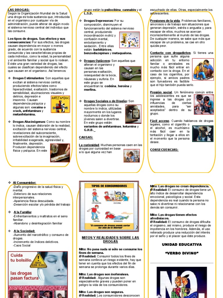 Triptico de Las Drogas | PDF | La dependencia de sustancias | Drogas