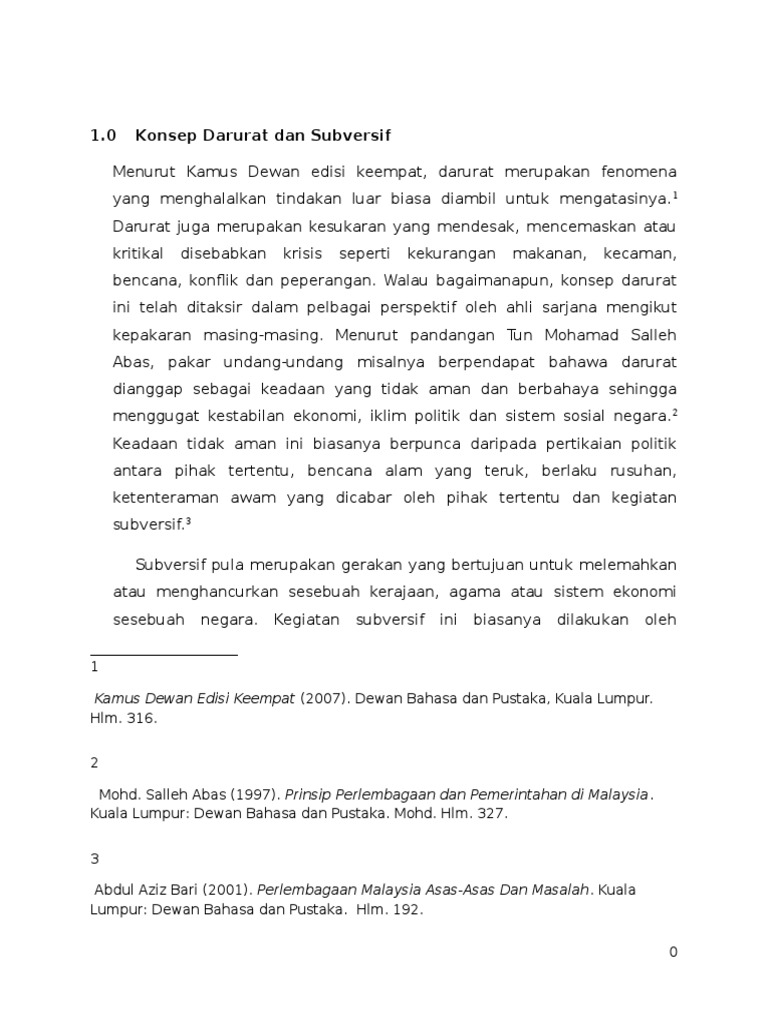 Konsep Darurat Dan Subversif Kuasa | PDF