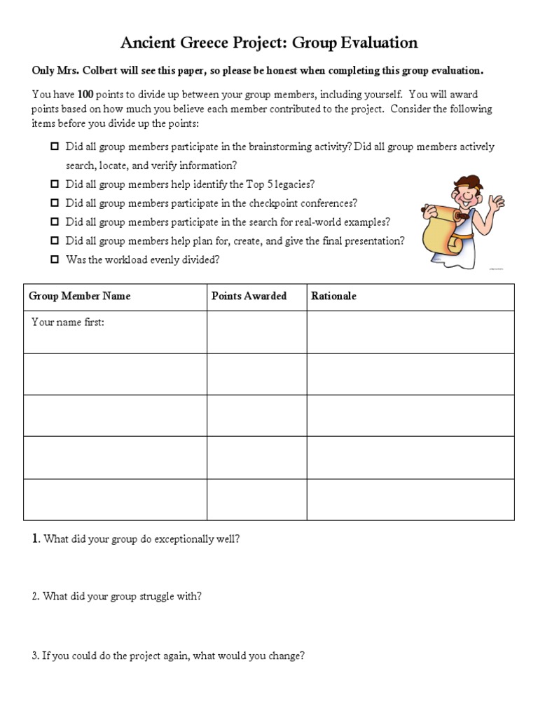 Student Group Evaluation Form | PDF | Social Science | Self-Improvement