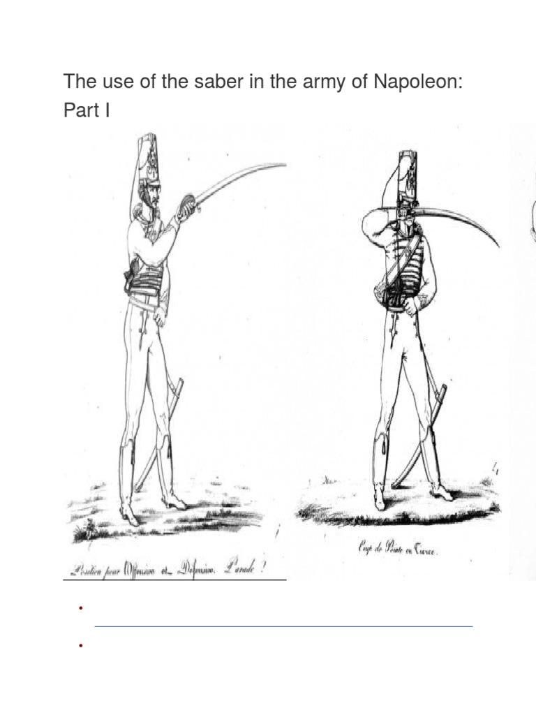 The Use of The Saber in The Army of Napoleon | PDF | Musket | Fencing