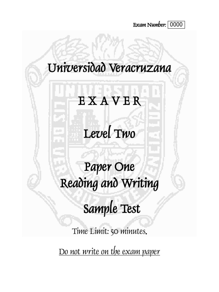 EXAVER 2 Paper 1 Sample Exam | PDF | Nut (Fruit) | Trees