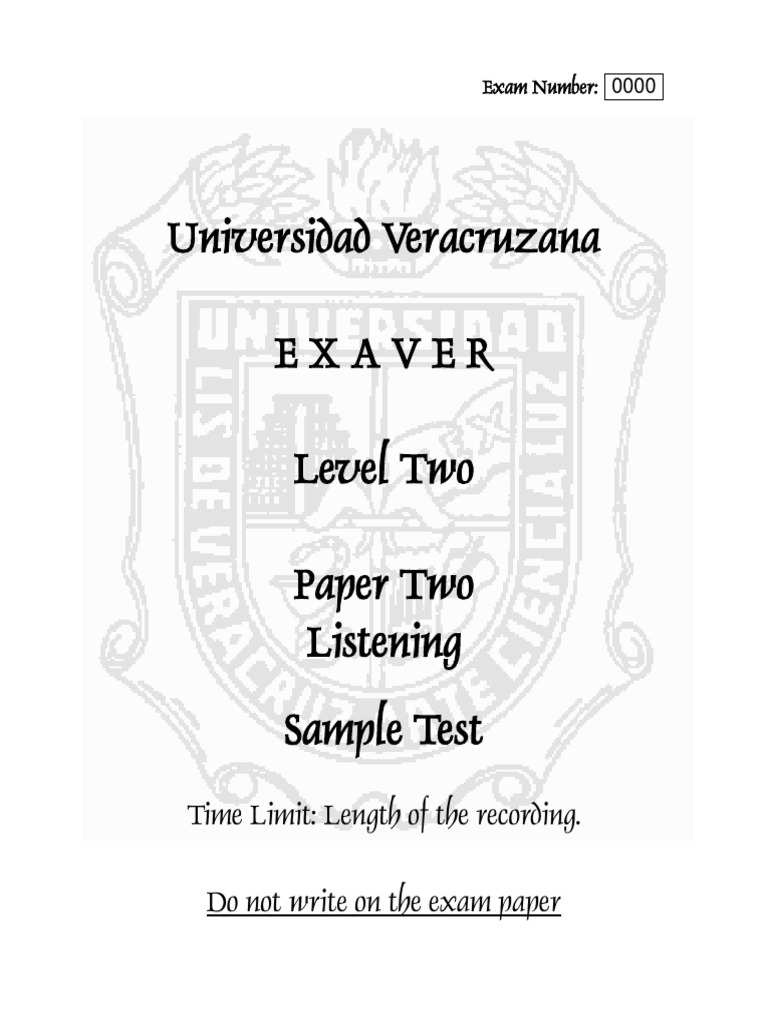 EXAVER 2 Paper 2 Sample Exam Erg Oaeorg Aog Auoagu Añegu Eoñ Añogerefo ...