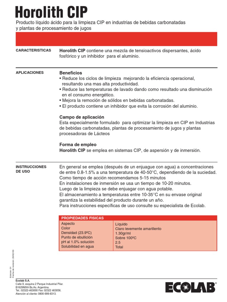 Horolith CIP | PDF | Aluminio | Agua