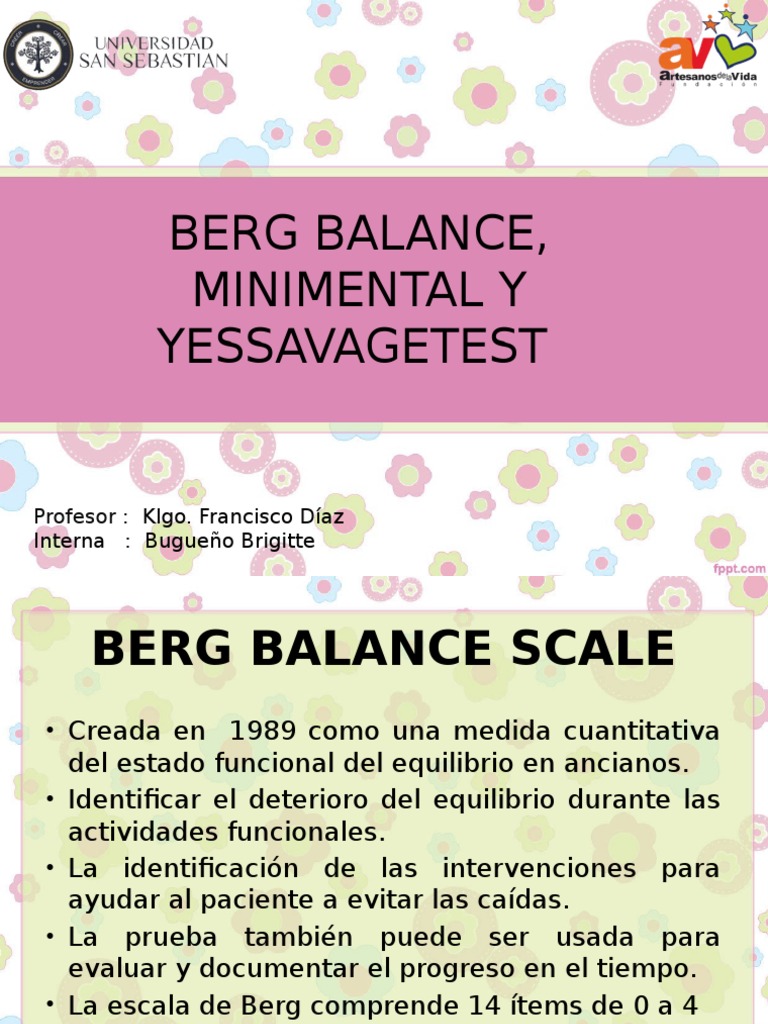 Evaluación Geriátrica: Berg, Minimental y Yesavage | PDF | Depresión ...