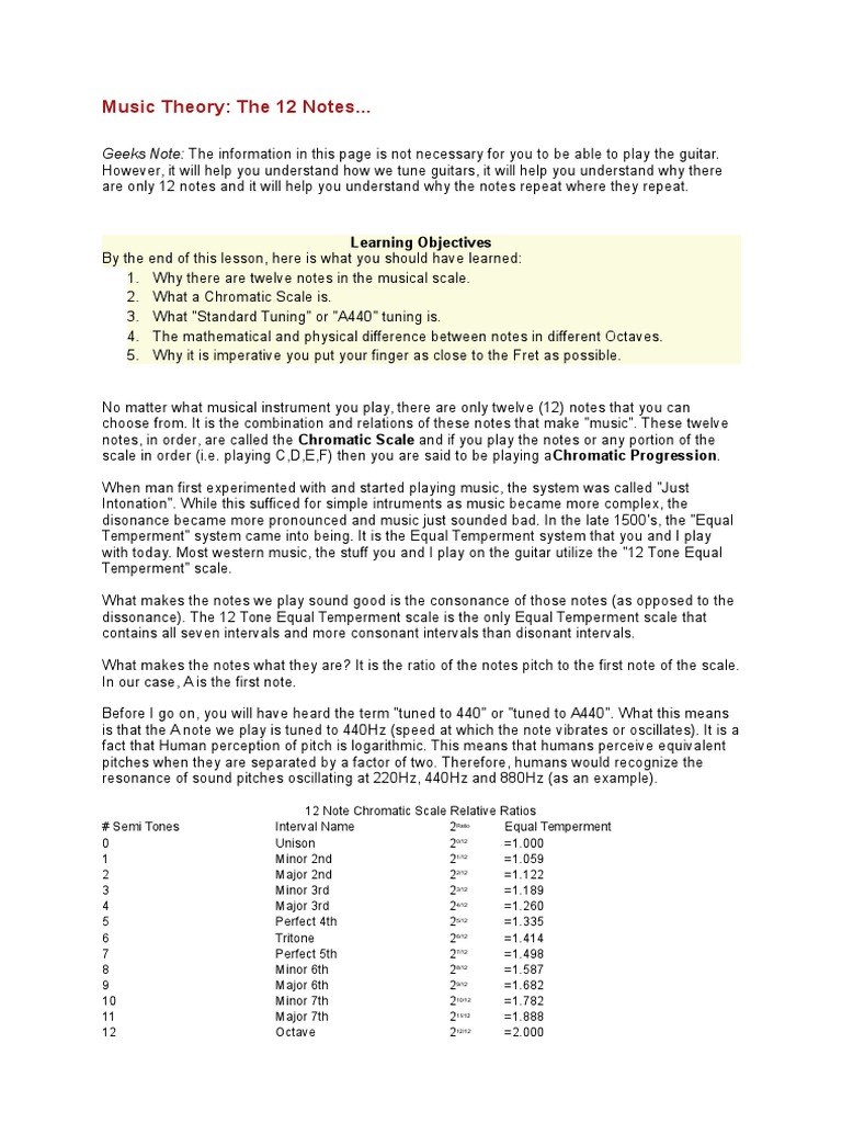 Music Theory | PDF | Scale (Music) | Interval (Music)