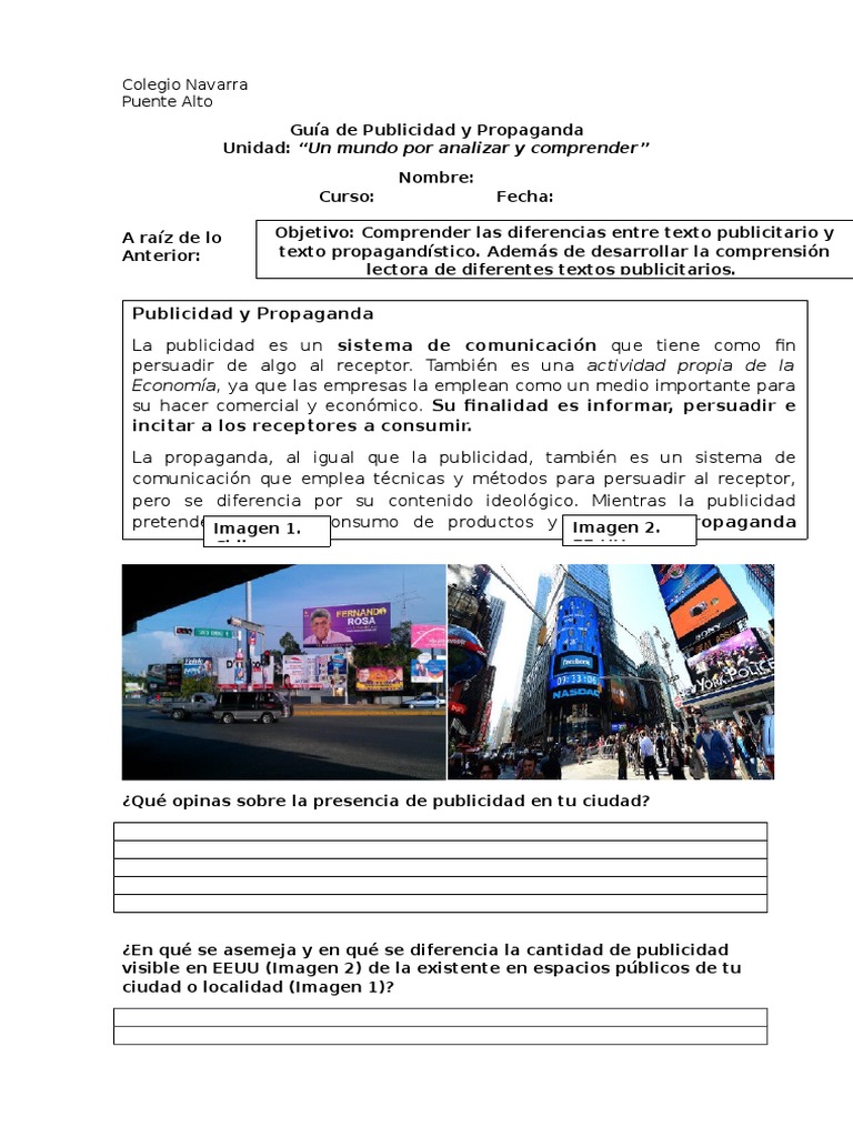 Guía Clase 1. Propaganda y Publicidad | PDF | Propaganda | Publicidad