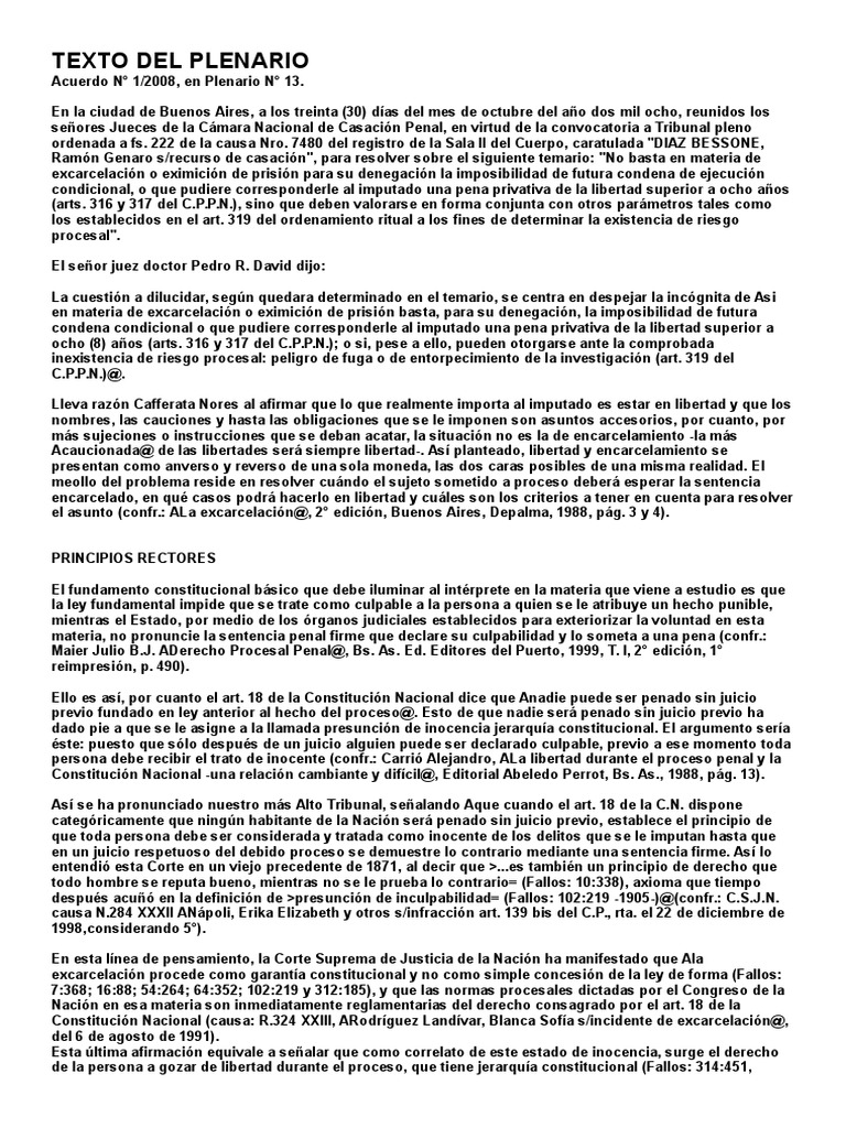 Plenario Diaz Bessone | PDF | Derecho penal | Ley procesal