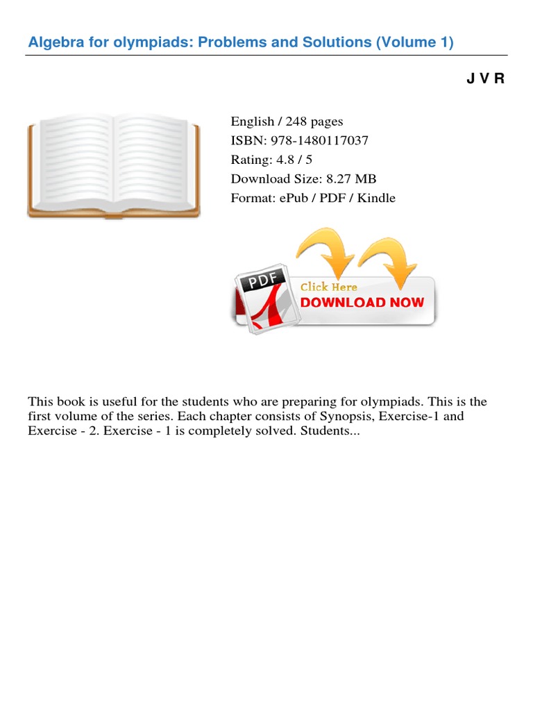 Algebra For Olympiads J V R 23443808 | PDF | Geometry | Teaching ...