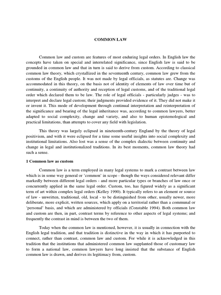 Common Law | PDF | Jurisprudence | Common Law