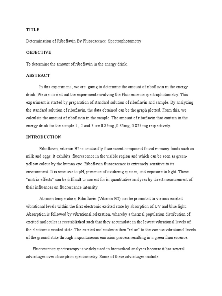Ribo | PDF | Fluorescence | Absorption Spectroscopy