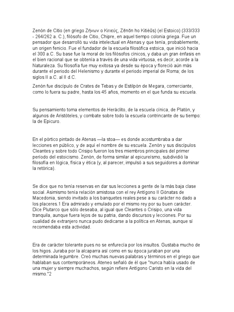 Zenón de Citio | Estoicismo | Epistemología